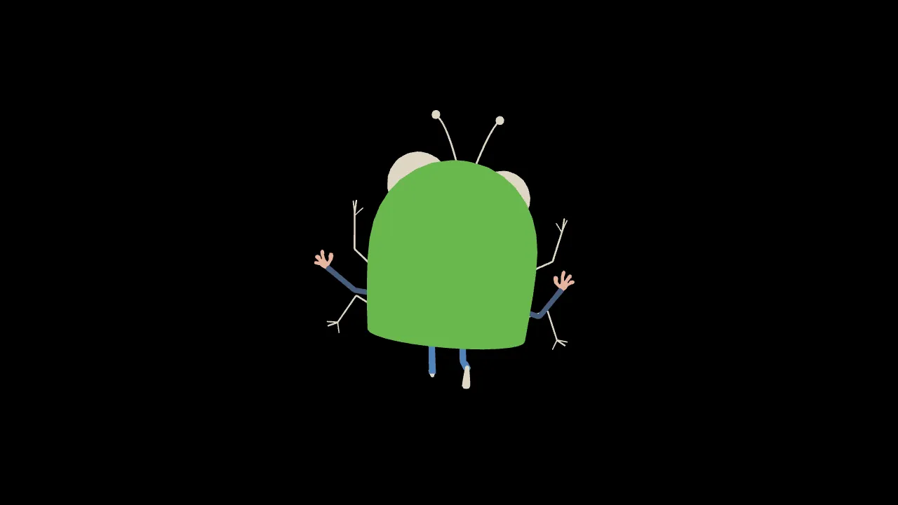 gltf scene example: animated skin attached to object anim