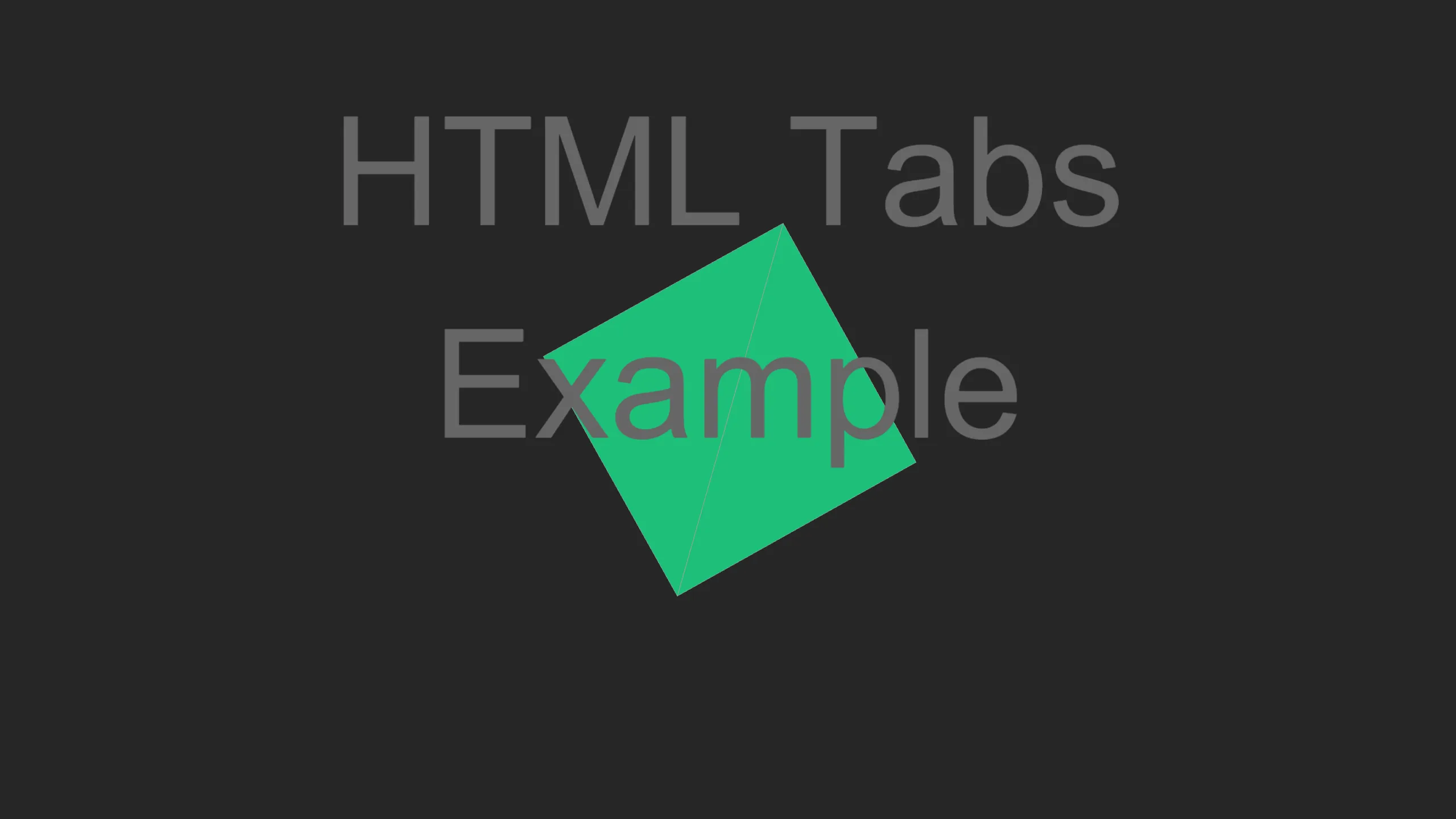 HTML Tabs Example